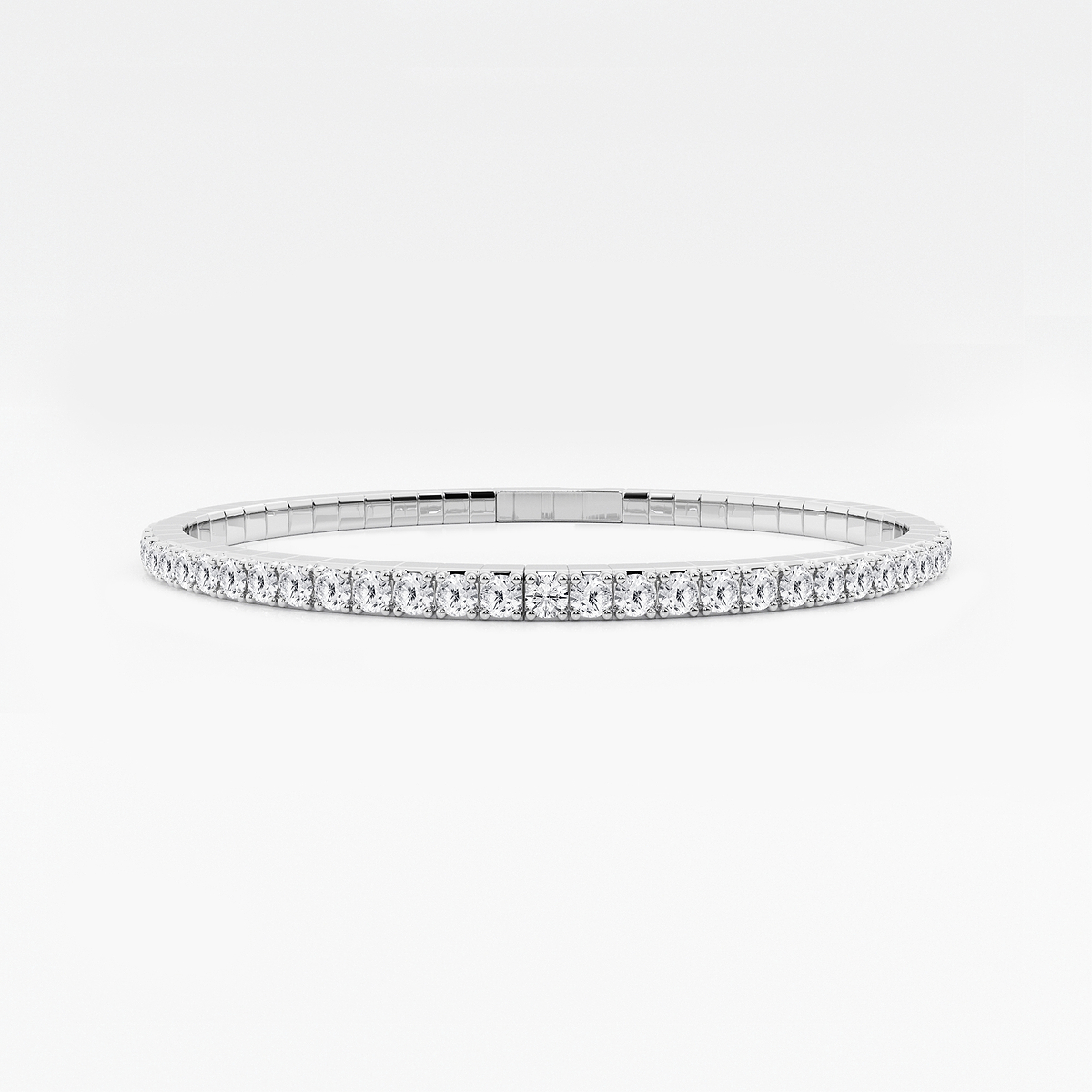 3 ctw Round Lab Grown Diamond Flex Bangle Bracelet - 7 Inches ...