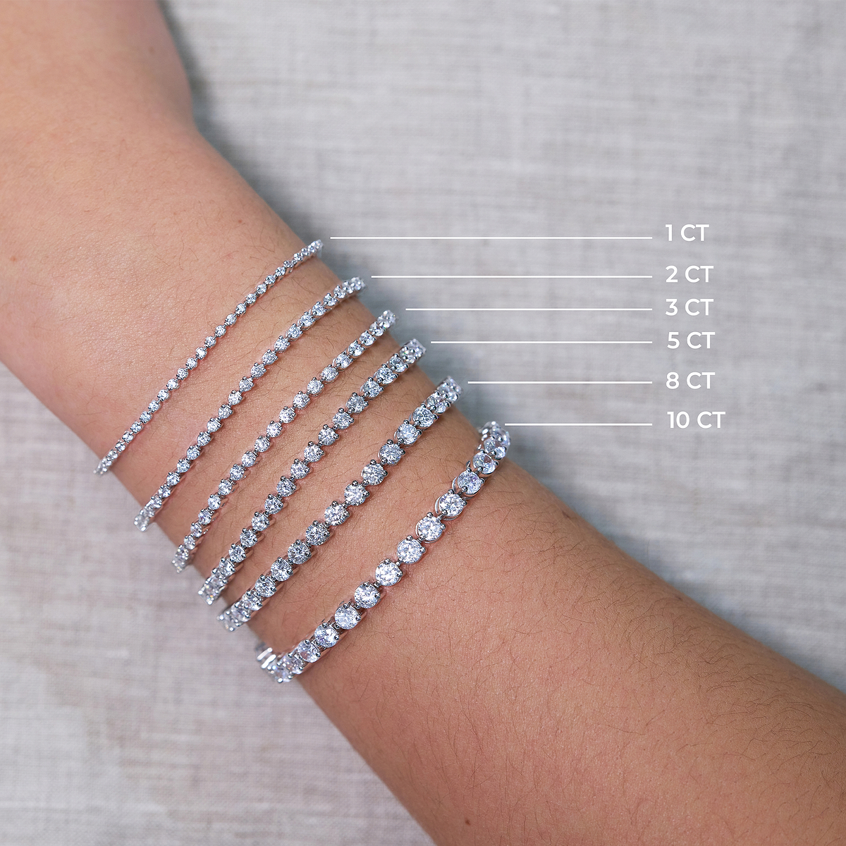 2 ctw Round Lab Grown Diamond Three-Prong Tennis Bracelet - 8 Inches ...