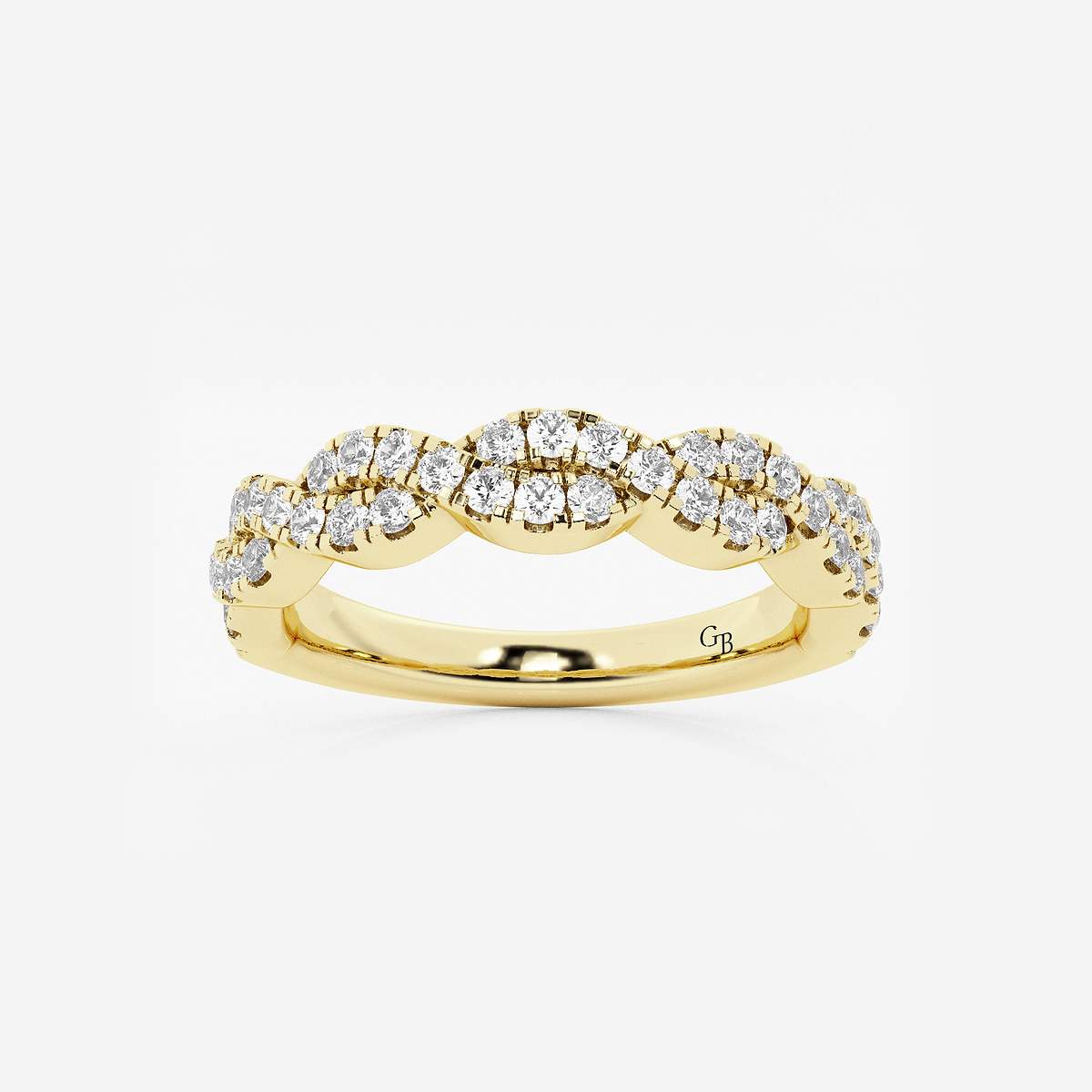 Imogen 1/2 ctw Round Lab Grown Diamond Infinity Twist Wedding Band 14K ...