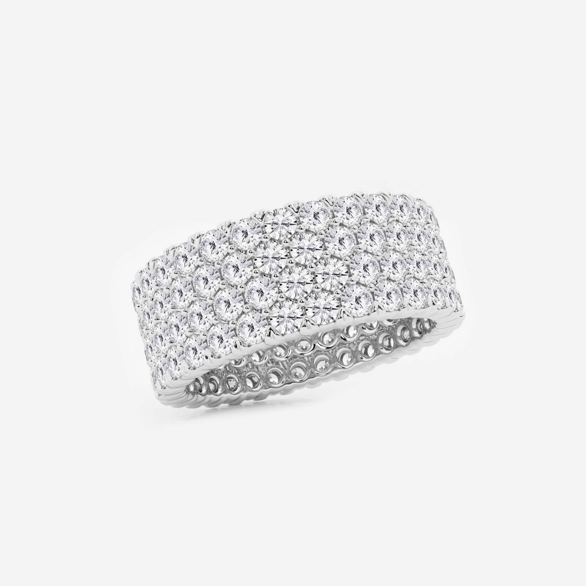 Dakota 4 ctw Round Lab Grown Diamond Multi-Row Eternity Band - 7.8mm ...