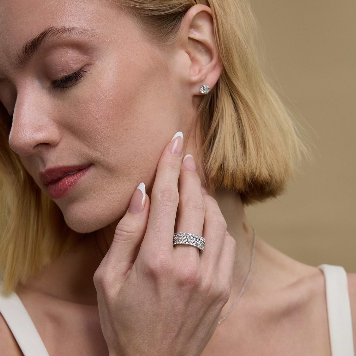 4 ctw Round Lab Grown Diamond Multi-Row Eternity Band - 7.8mm Width ...