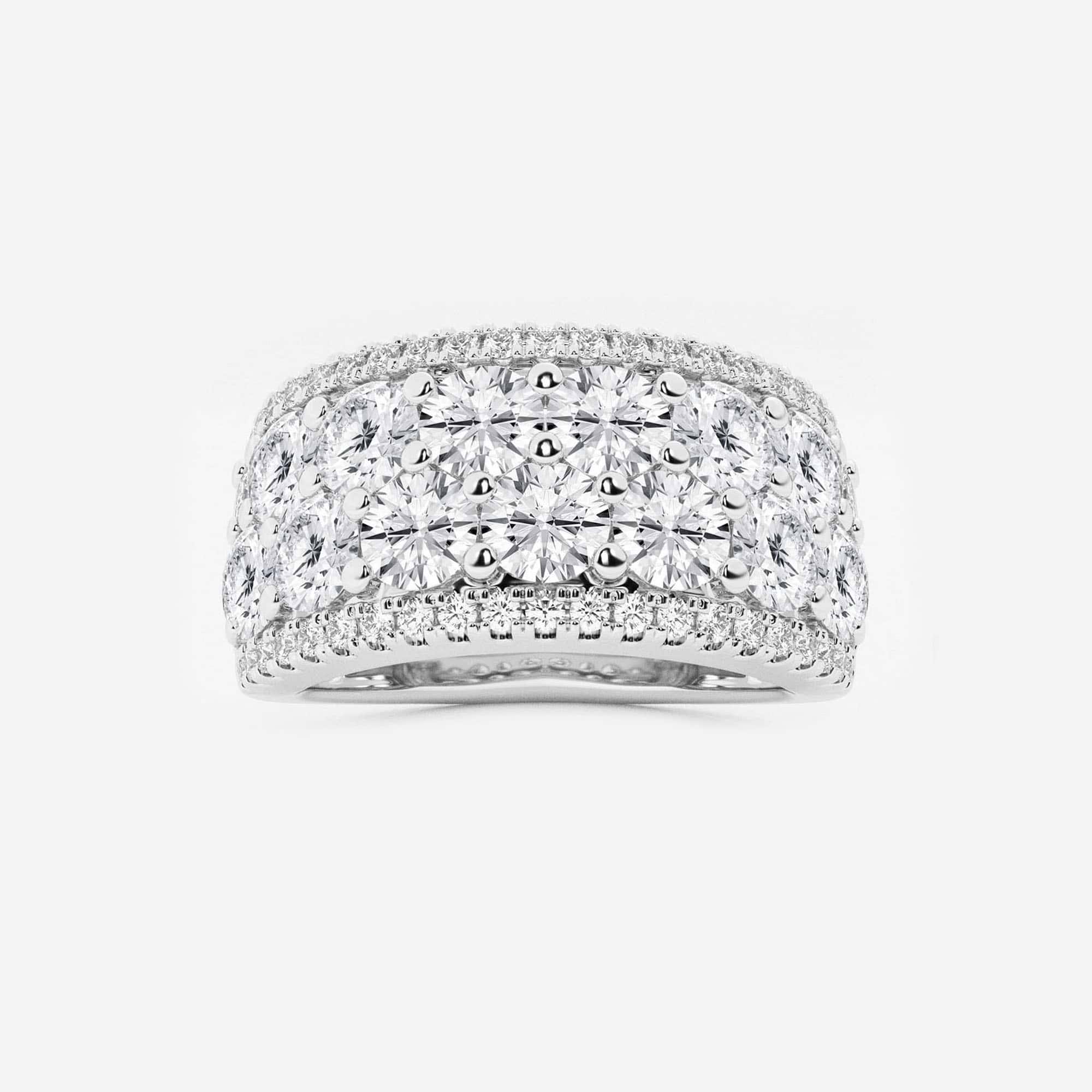 Lyric 3 ctw Round Lab Grown Diamond Multi Row Fashion Band 14K White ...