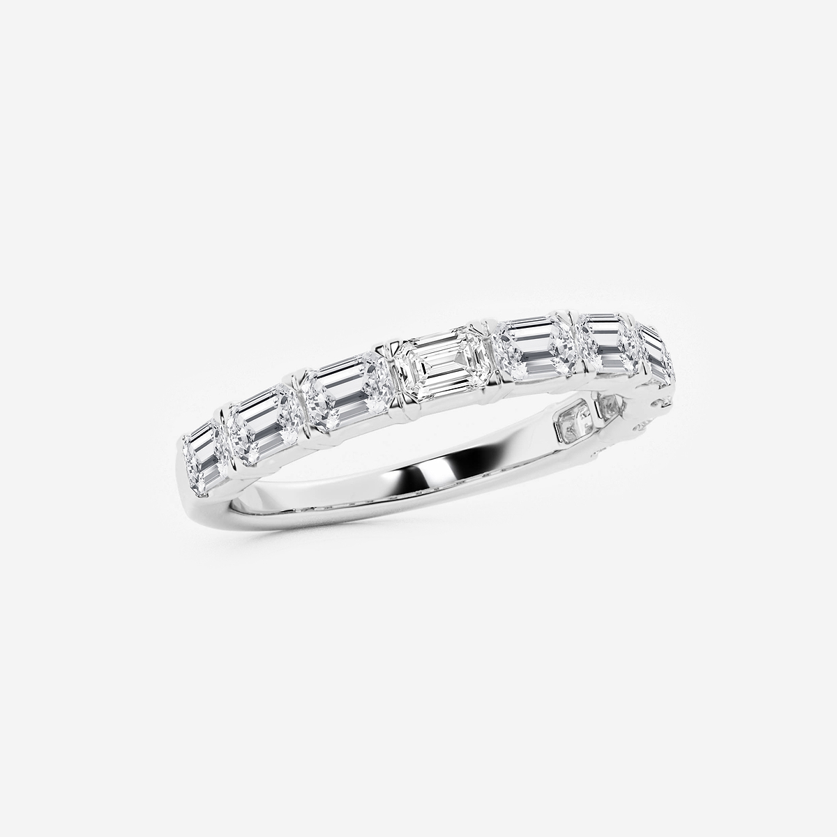1 1/2 ctw Emerald Lab Grown Diamond East-West Wedding Band ...