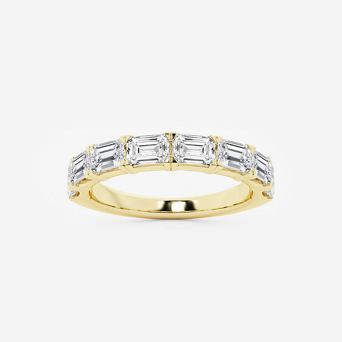 2 ctw Emerald Lab Grown Diamond East-West Anniversary Band ...