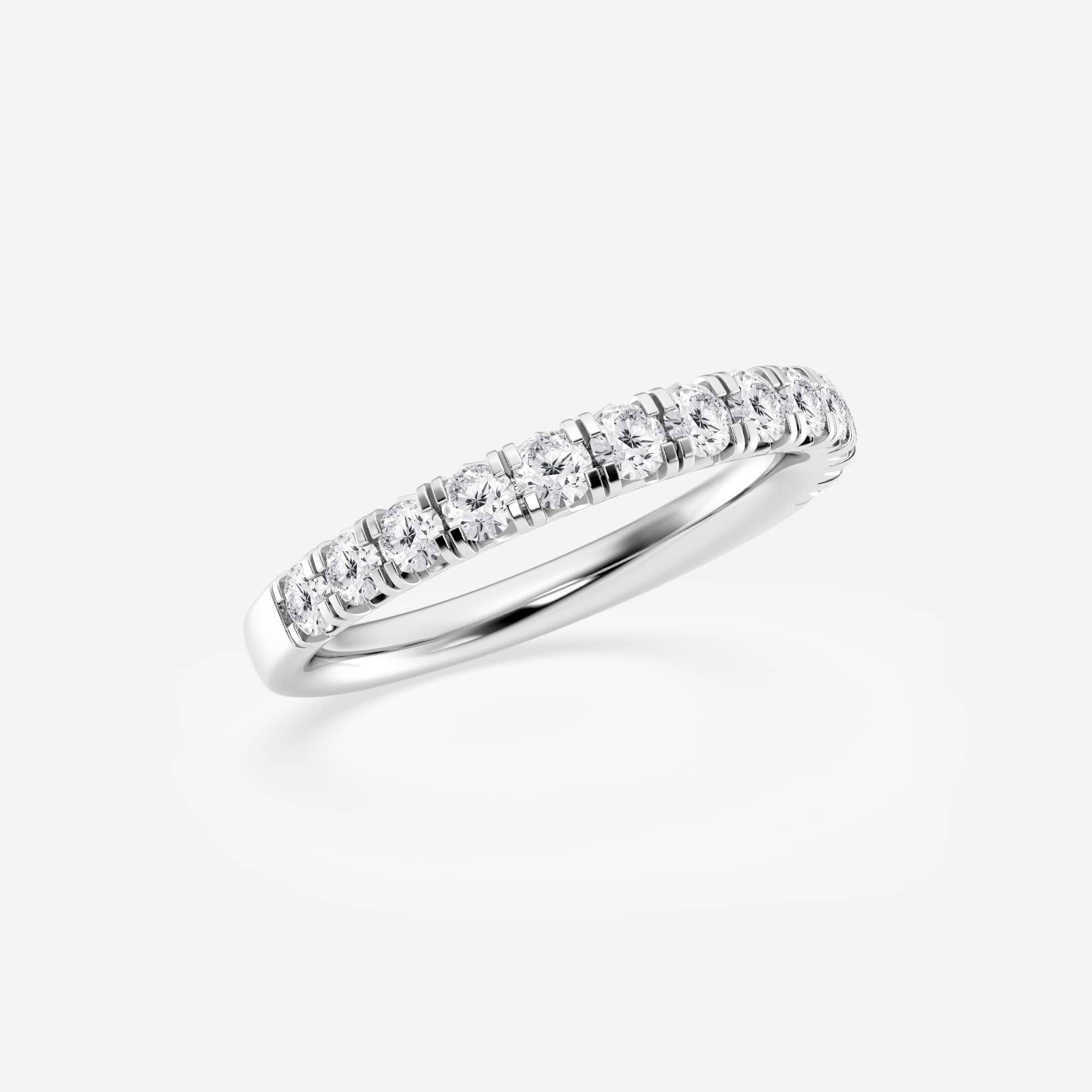3/4 ctw Round Lab Grown Diamond French Pave Wedding Band Platinum ...