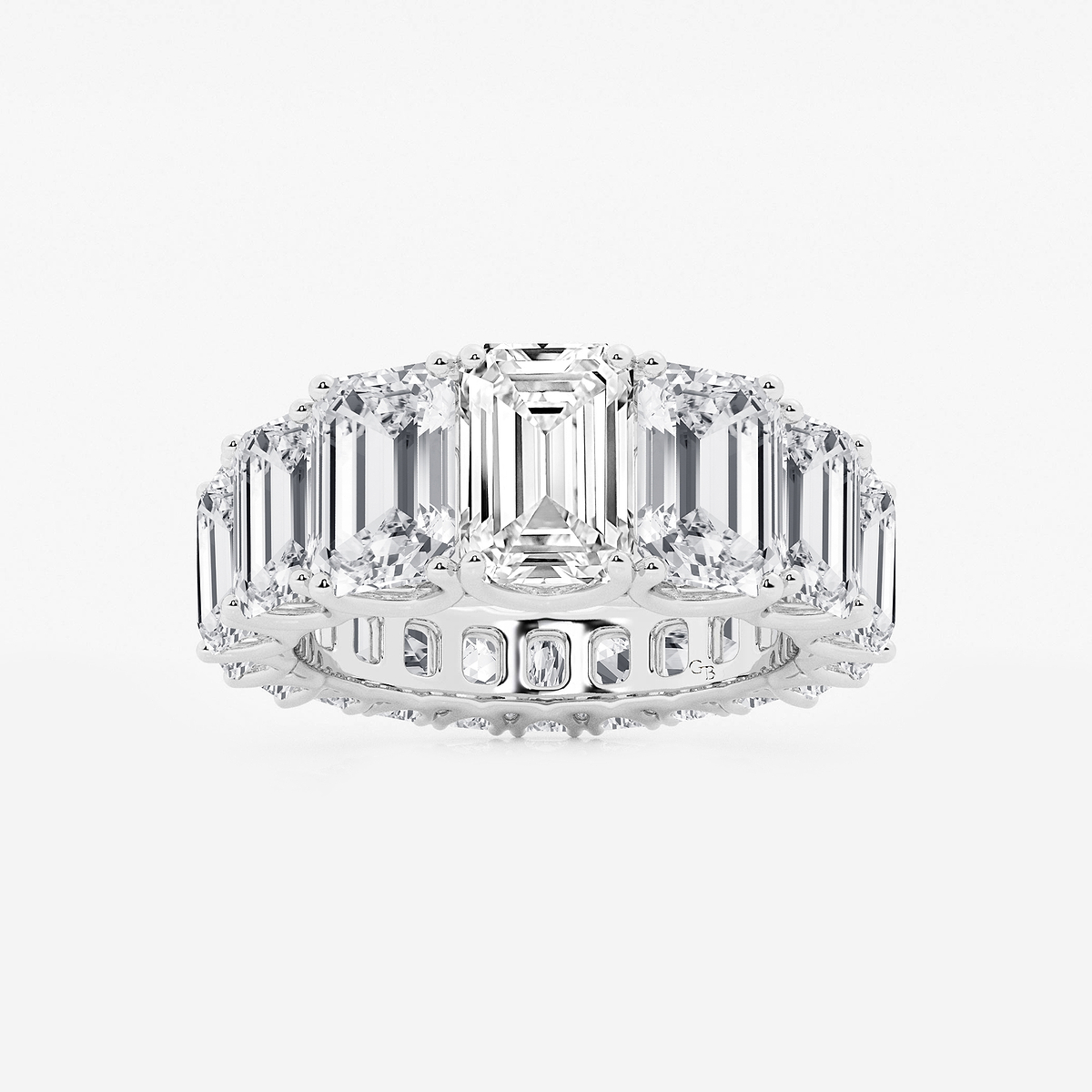 Odette 11 ctw Emerald Lab Grown Diamond Graduated Eternity Band 14K ...