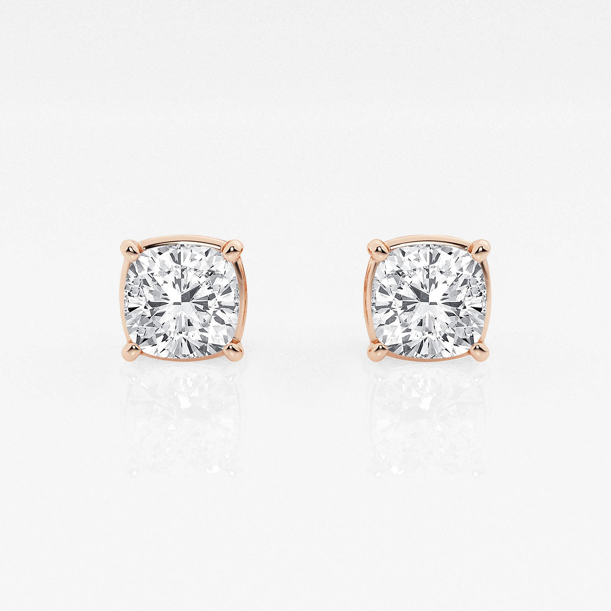 2 ctw Cushion Lab Grown Diamond Solitaire Certified Stud Earrings ...