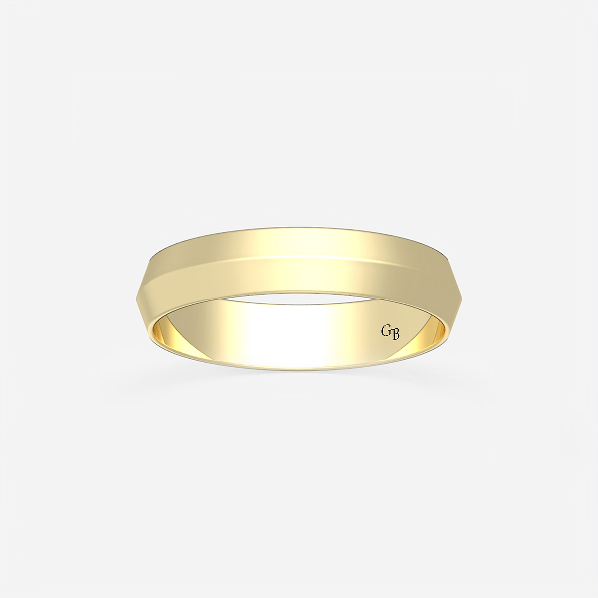 4mm Knife Edge Wedding Band 14K Yellow Gold