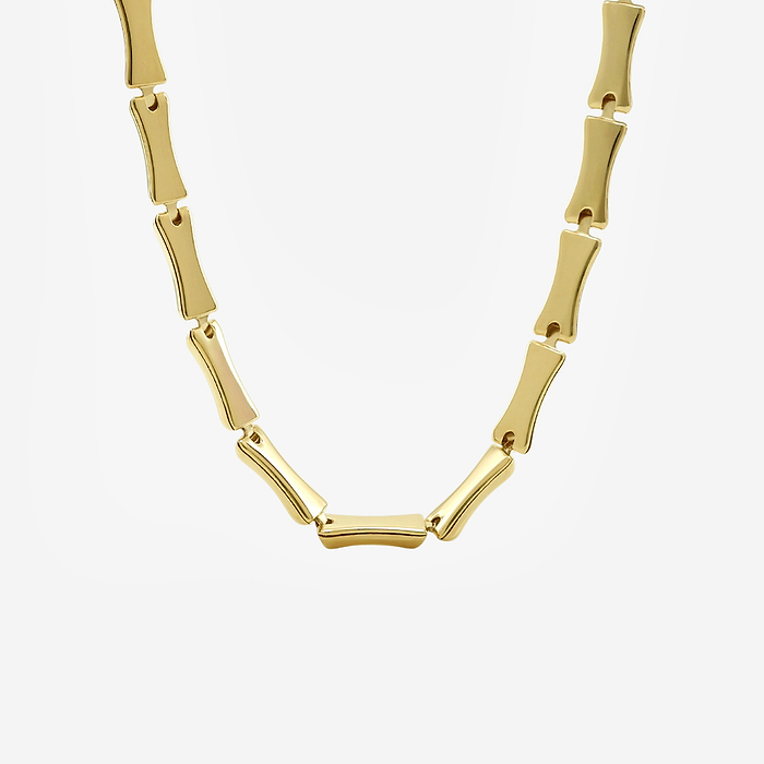 Plain Gold Bamboo Chain Necklace - Grownbrilliance