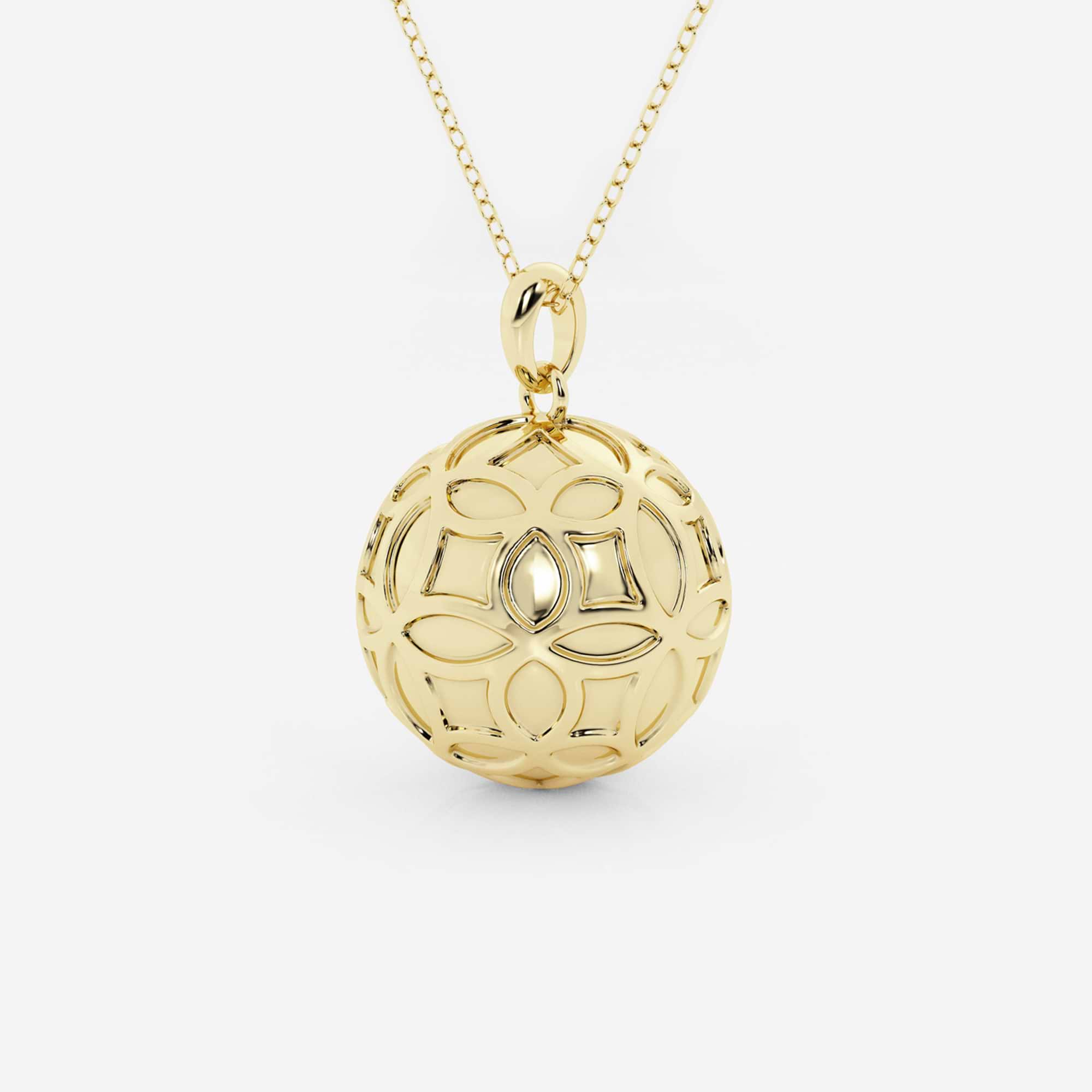 Harmony Bell Pendant with Flower Pattern - Grownbrilliance