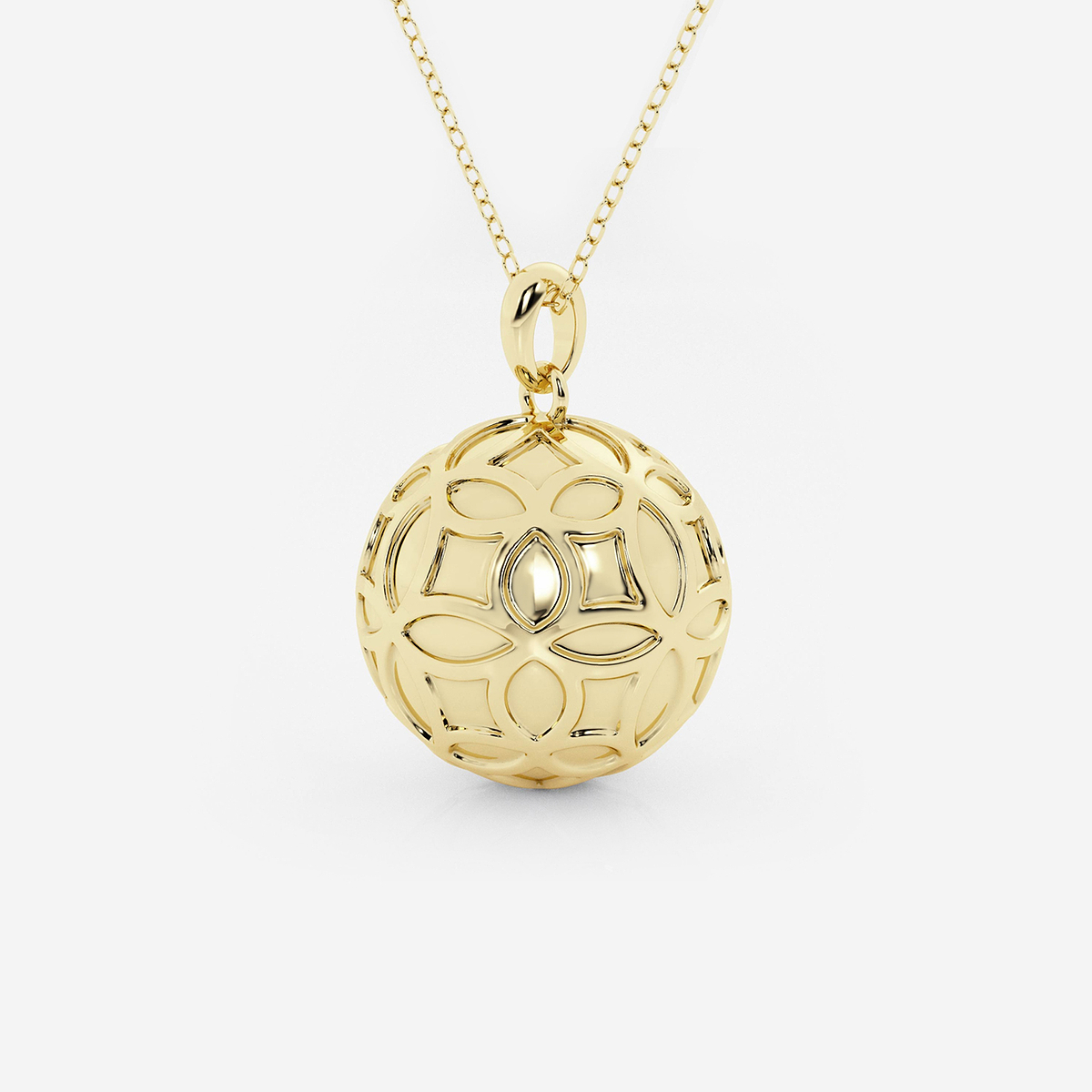 Harmony Bell Pendant with Flower Pattern - Grownbrilliance