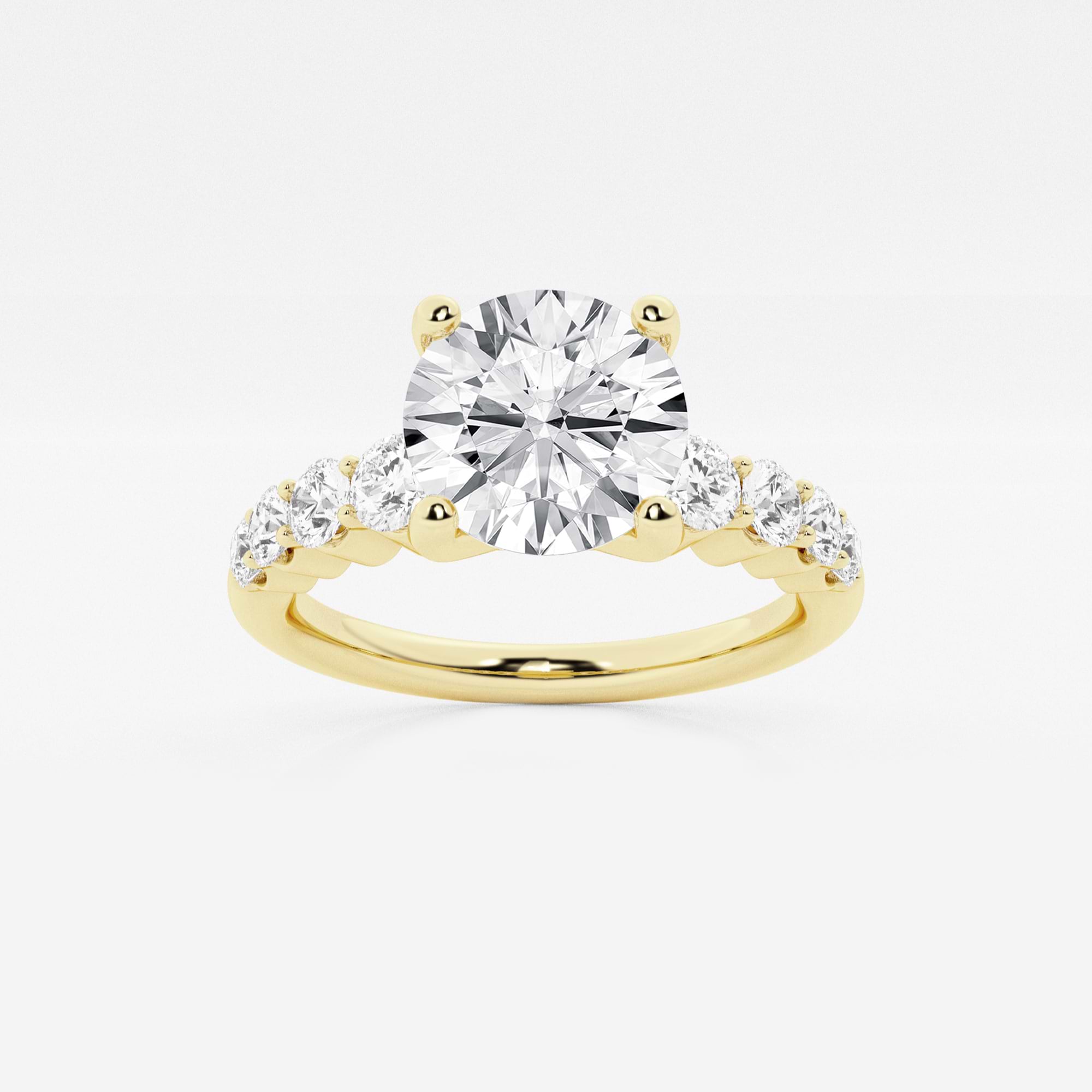 Amelia 2 ctw Round Lab Grown Diamond Graduated Engagement Ring 14K ...