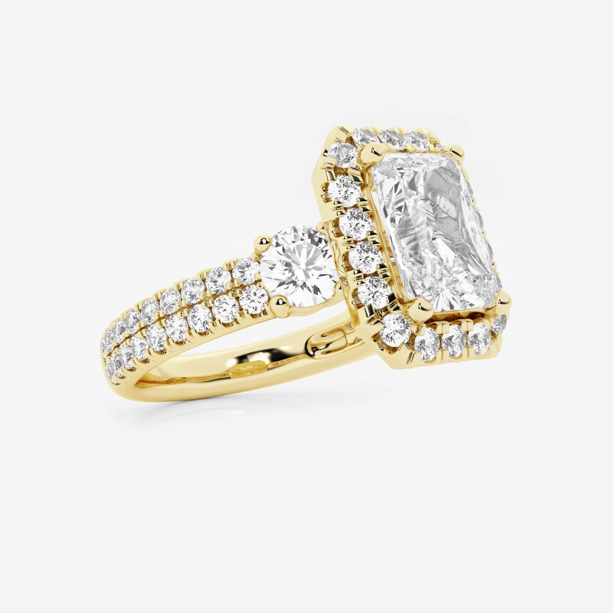 Marbella 3 1/4 ctw Radiant Lab Grown Diamond Double Row Side Stones ...