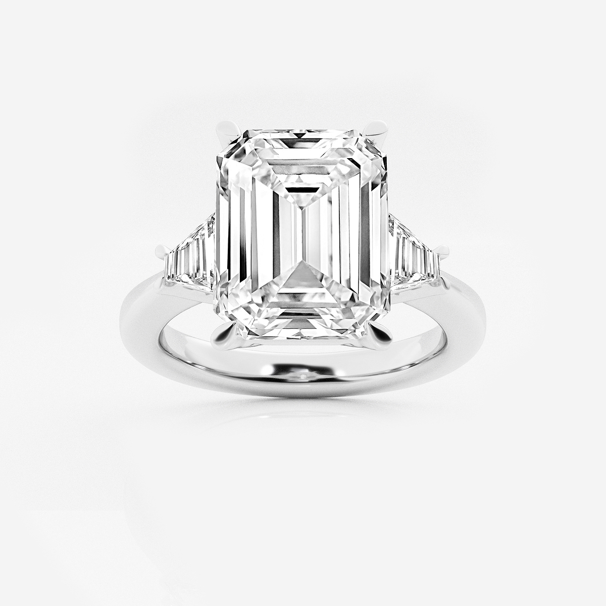 Rhea 5 ctw Emerald Lab Grown Diamond Engagement Ring Platinum, E, VS1