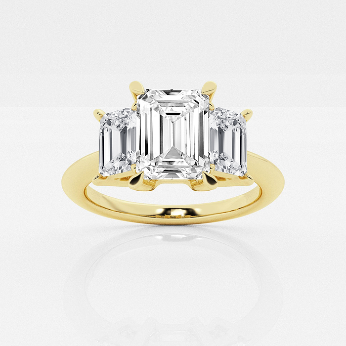 3 ctw Emerald Lab Grown Diamond Engagement Ring - Grownbrilliance