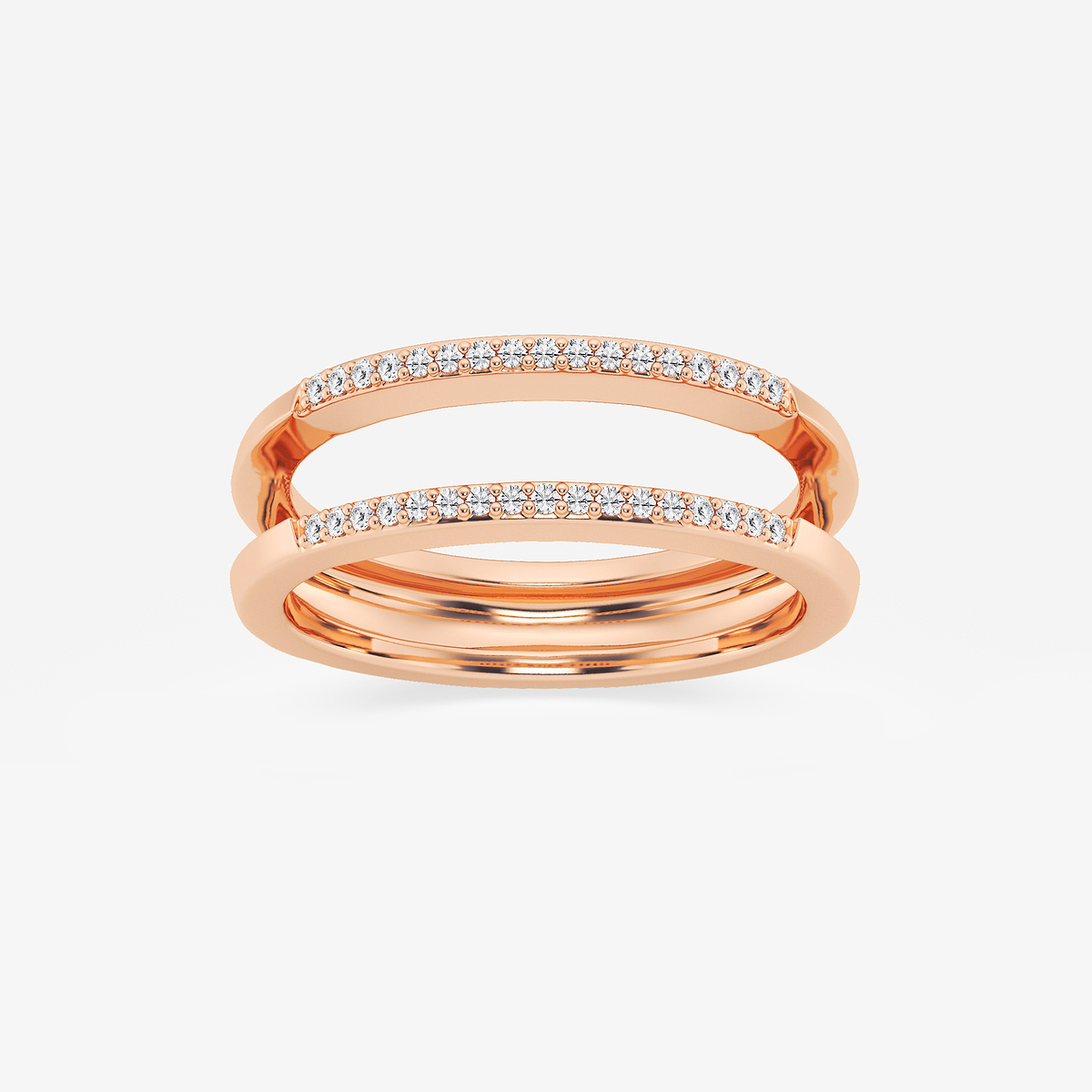 Cassandra 1/8 ctw Round Lab Grown Diamond Double Row Ring Enhancer 14K Yellow Gold, F, VS2