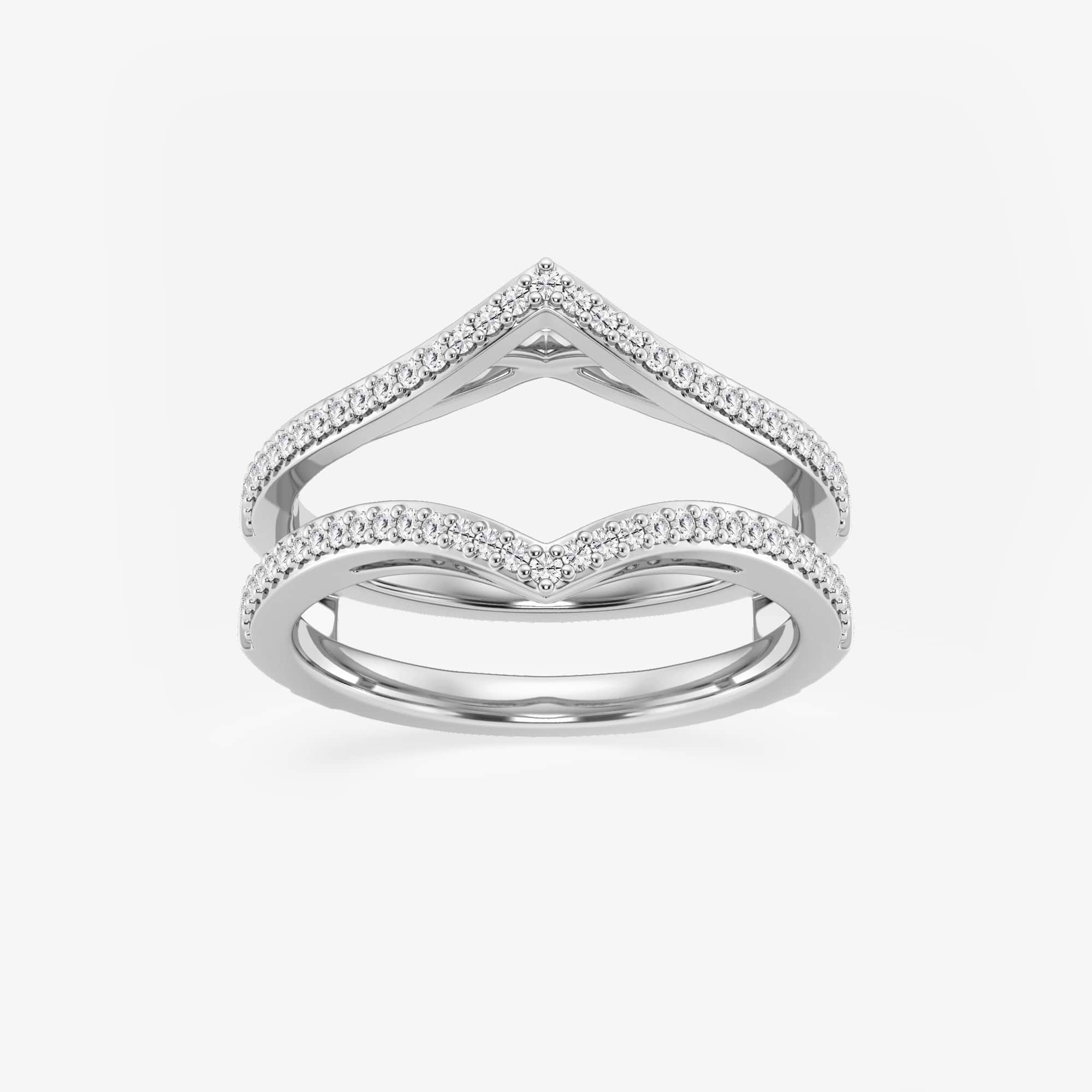 Norah 1/3 ctw Round Lab Grown Diamond Chevron Ring Enhancer 14K White ...