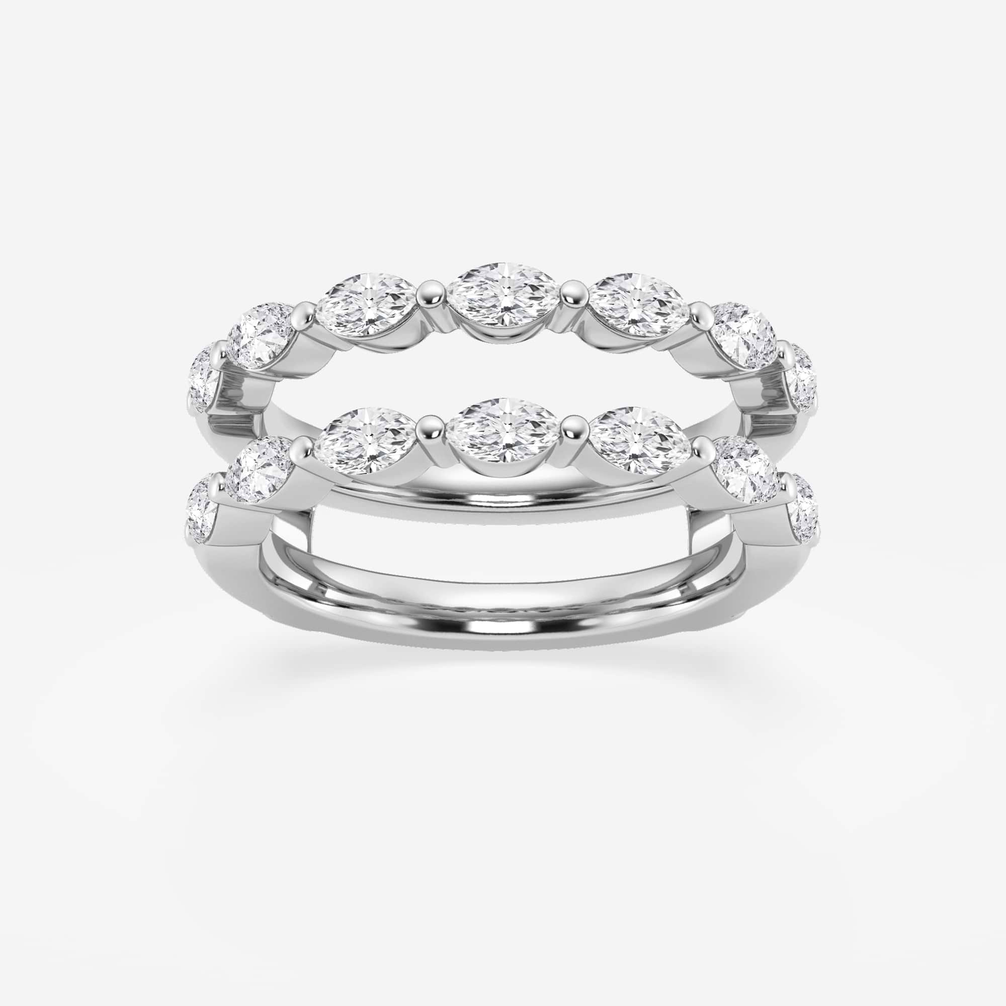 1 1/4 ctw Marquise Lab Grown Diamond Double Row Ring Enhancer - Grownbrilliance