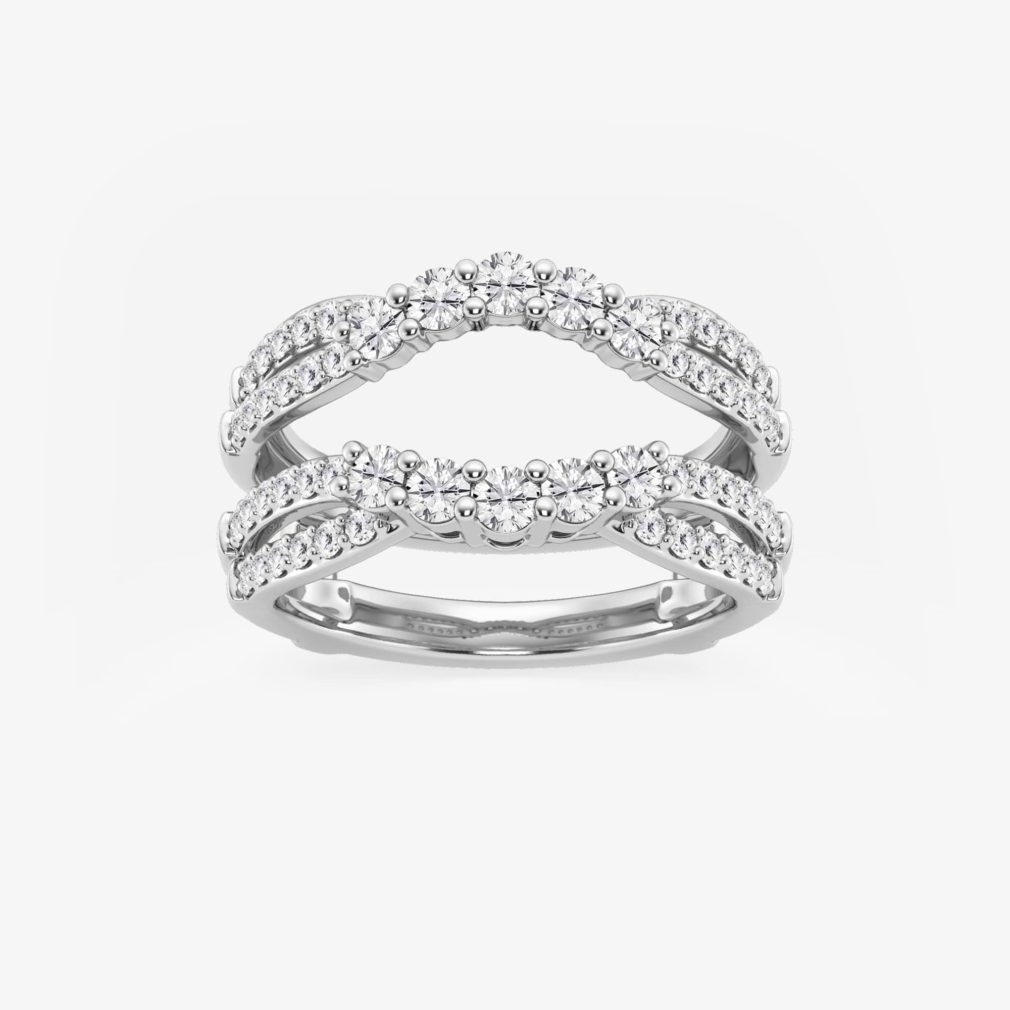 1 ctw Round Lab Grown Diamond Graduated Crossover Ring Enhancer ...