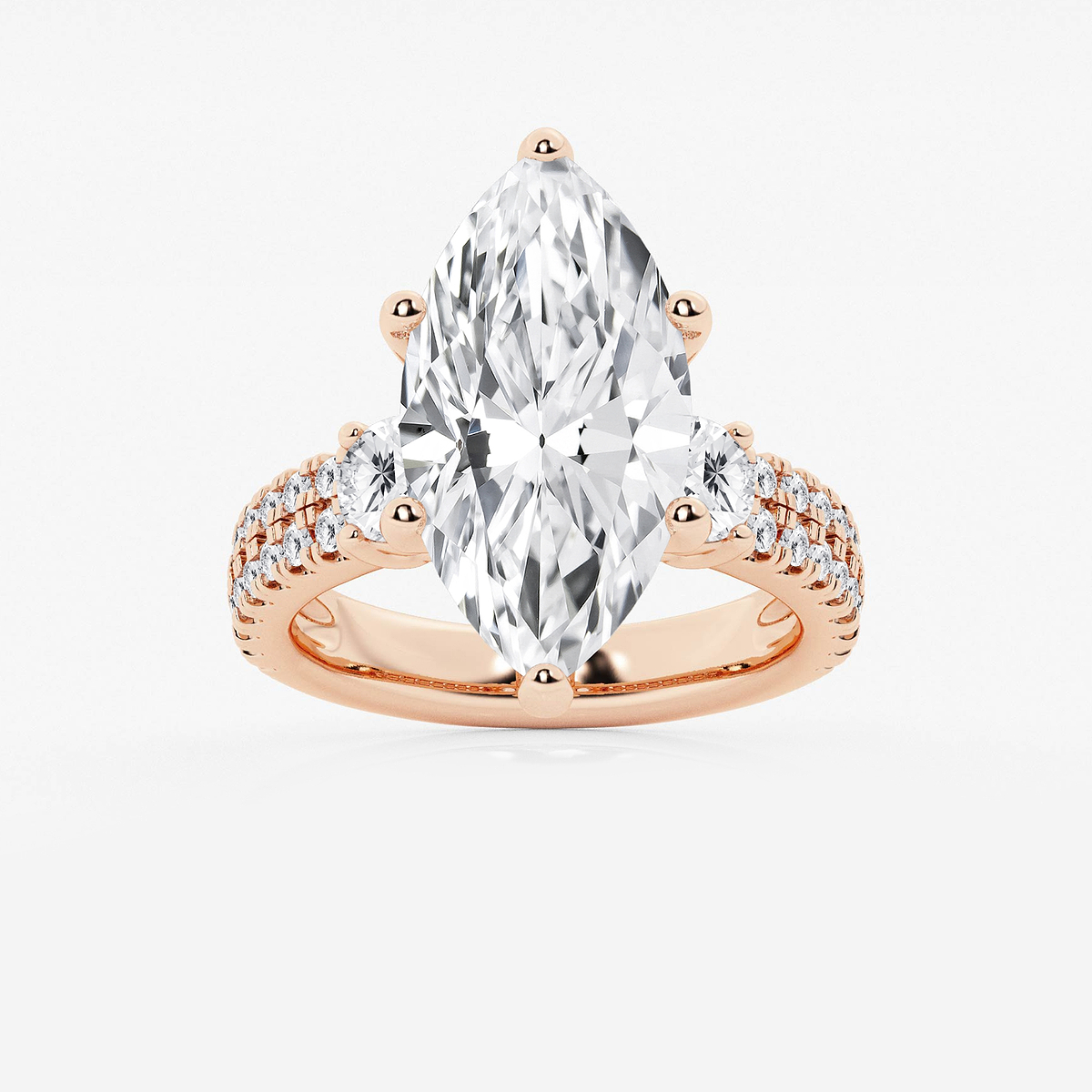 Marbella 8 ctw Marquise Lab Grown Diamond Engagement Ring with Double ...