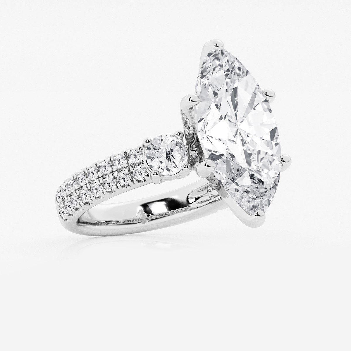 Marbella 8 ctw Marquise Lab Grown Diamond Engagement Ring with Double ...