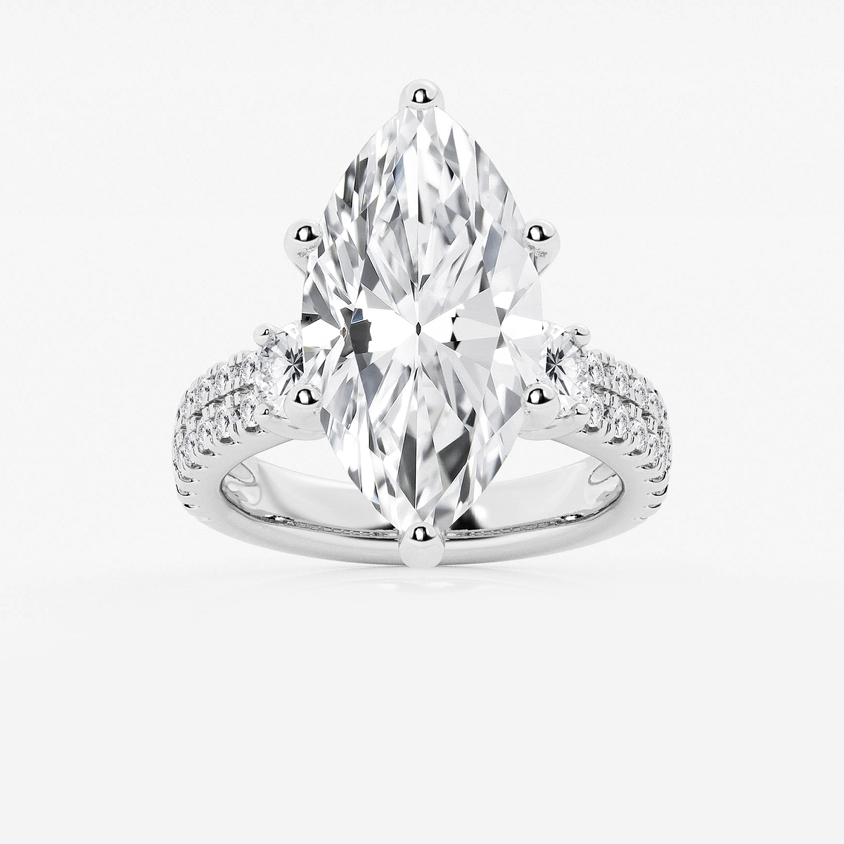 Marbella 9 ctw Marquise Lab Grown Diamond Engagement Ring with Double ...