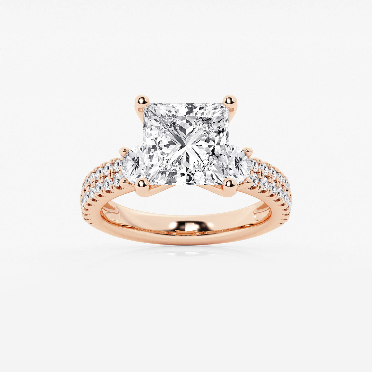 Marbella 5 ctw Princess Lab Grown Diamond Engagement Ring with Double ...