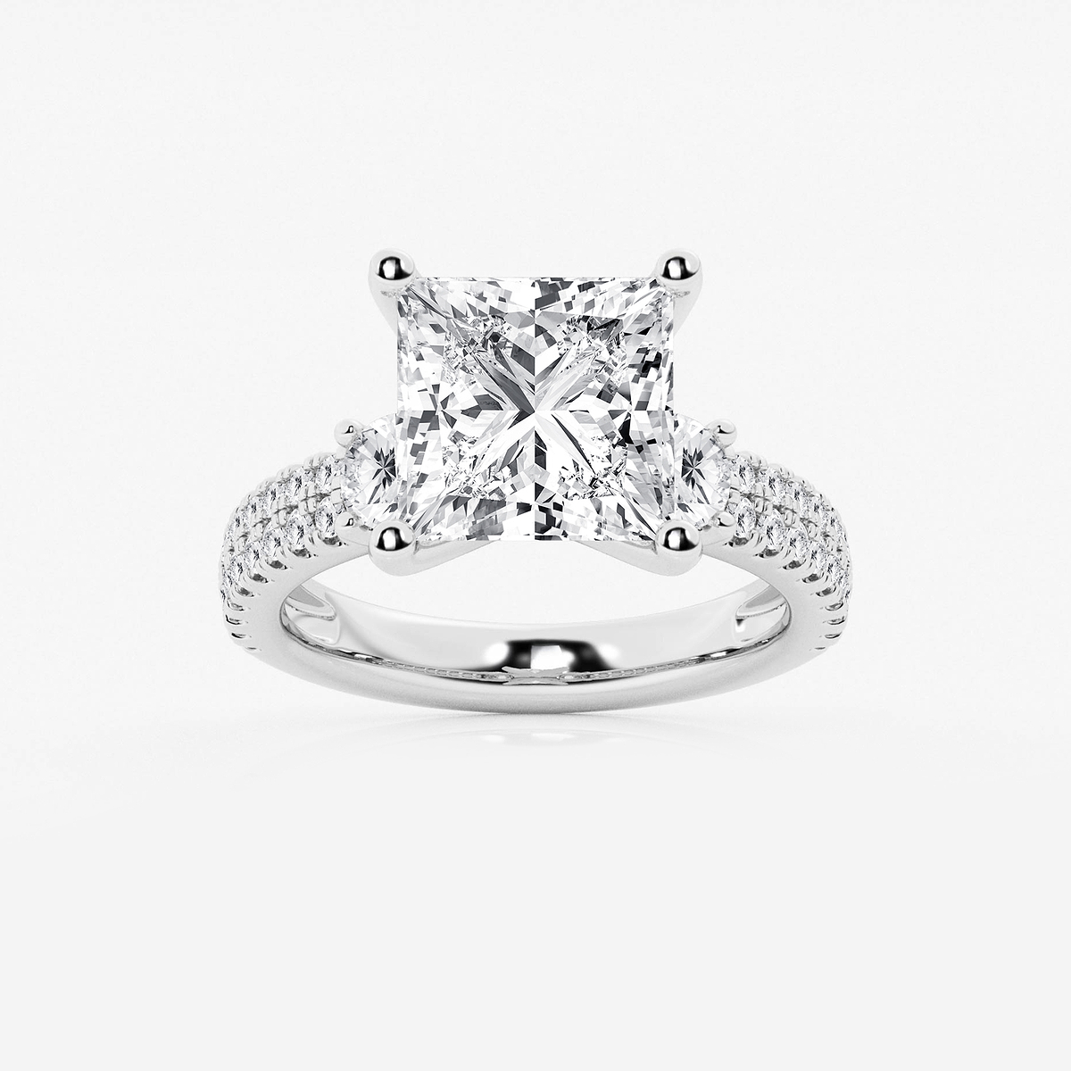 Marbella 6 ctw Princess Lab Grown Diamond Engagement Ring with Double ...
