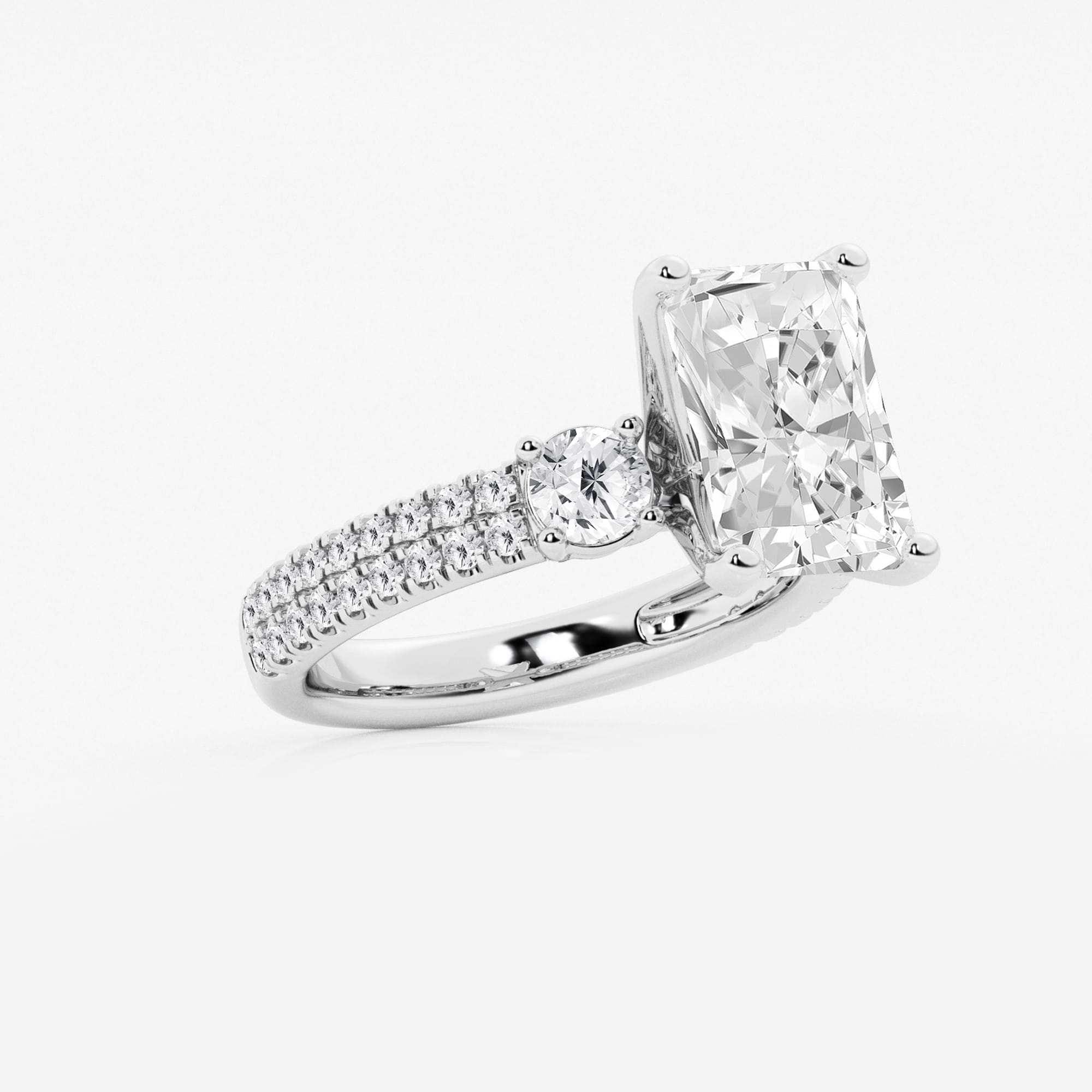 Marbella 5 ctw Radiant Lab Grown Diamond Engagement Ring with Double ...