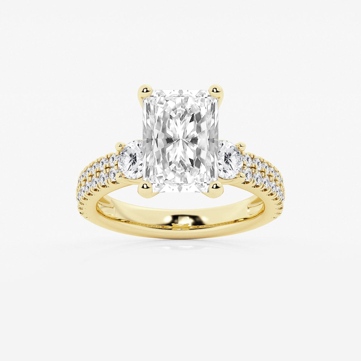 Marbella 5 ctw Radiant Lab Grown Diamond Engagement Ring with Double ...