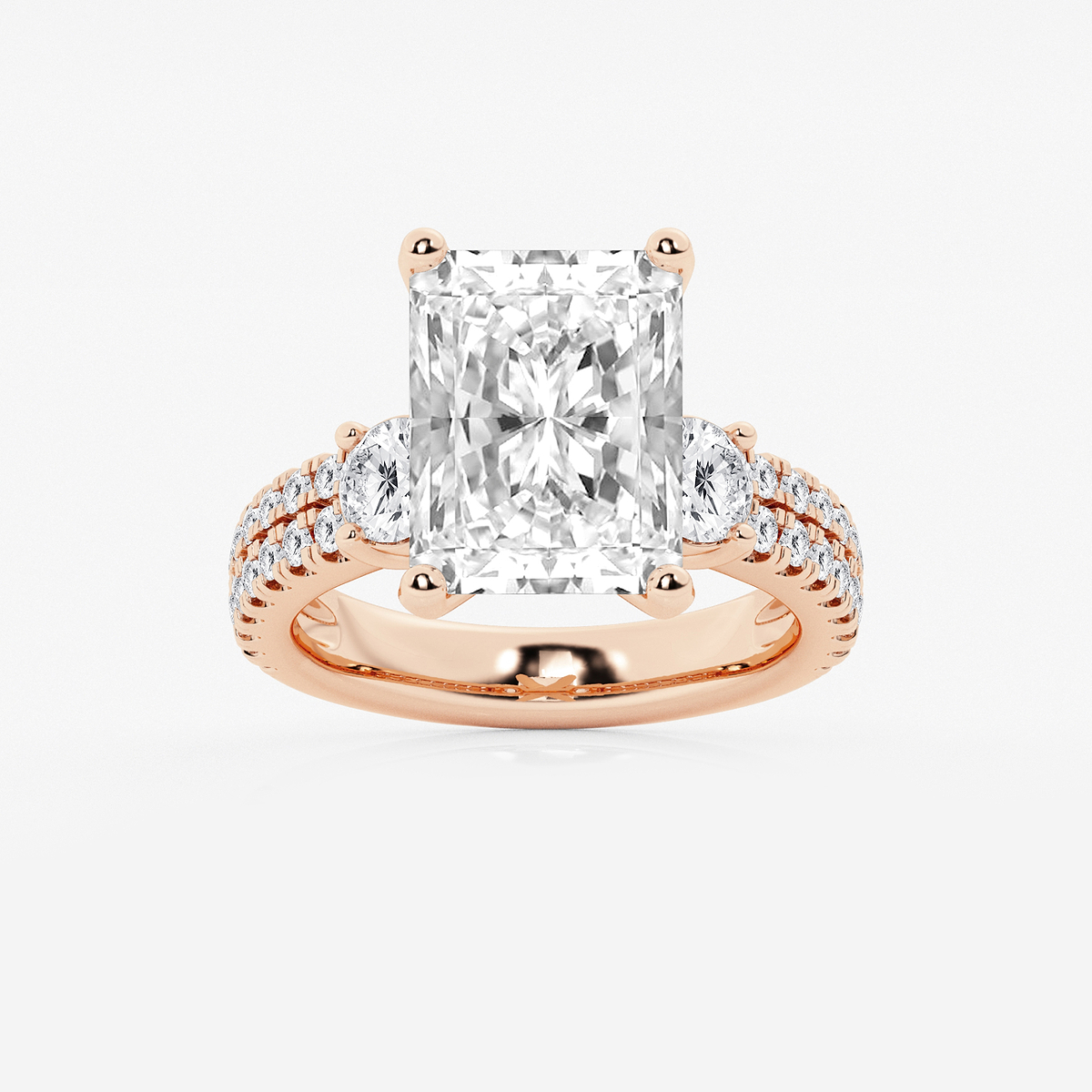 Marbella 8 ctw Radiant Lab Grown Diamond Engagement Ring with Double ...