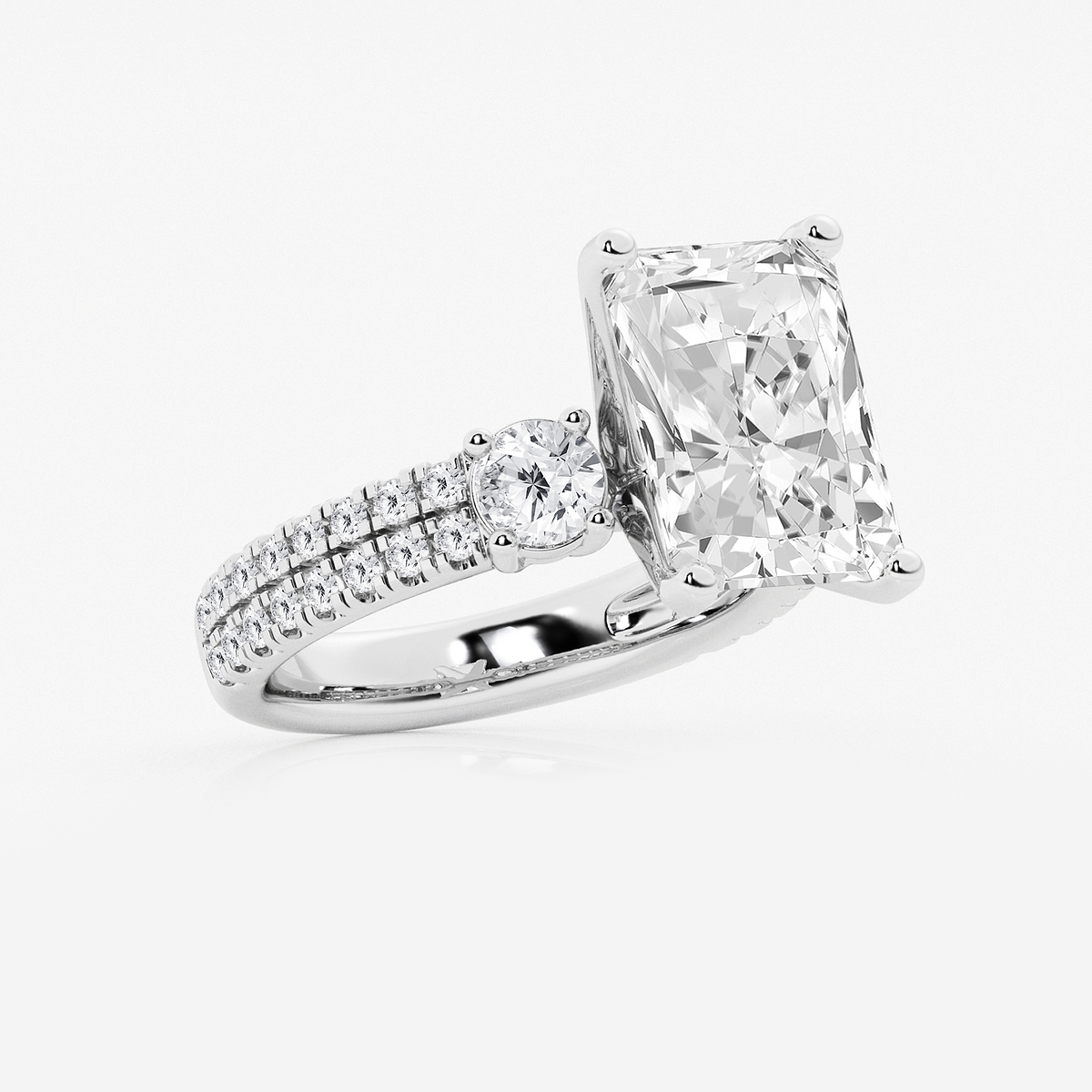 Marbella 8 ctw Radiant Lab Grown Diamond Engagement Ring with Double ...