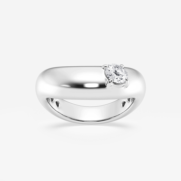 1/2 ctw Round Lab Grown Diamond Crescent Shape Contour Fashion Ring ...