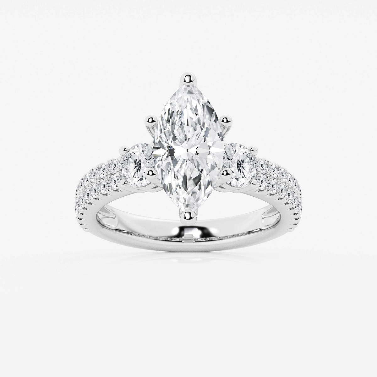 Marbella 3 1/2 ctw Marquise Lab Grown Diamond Engagement Ring with ...