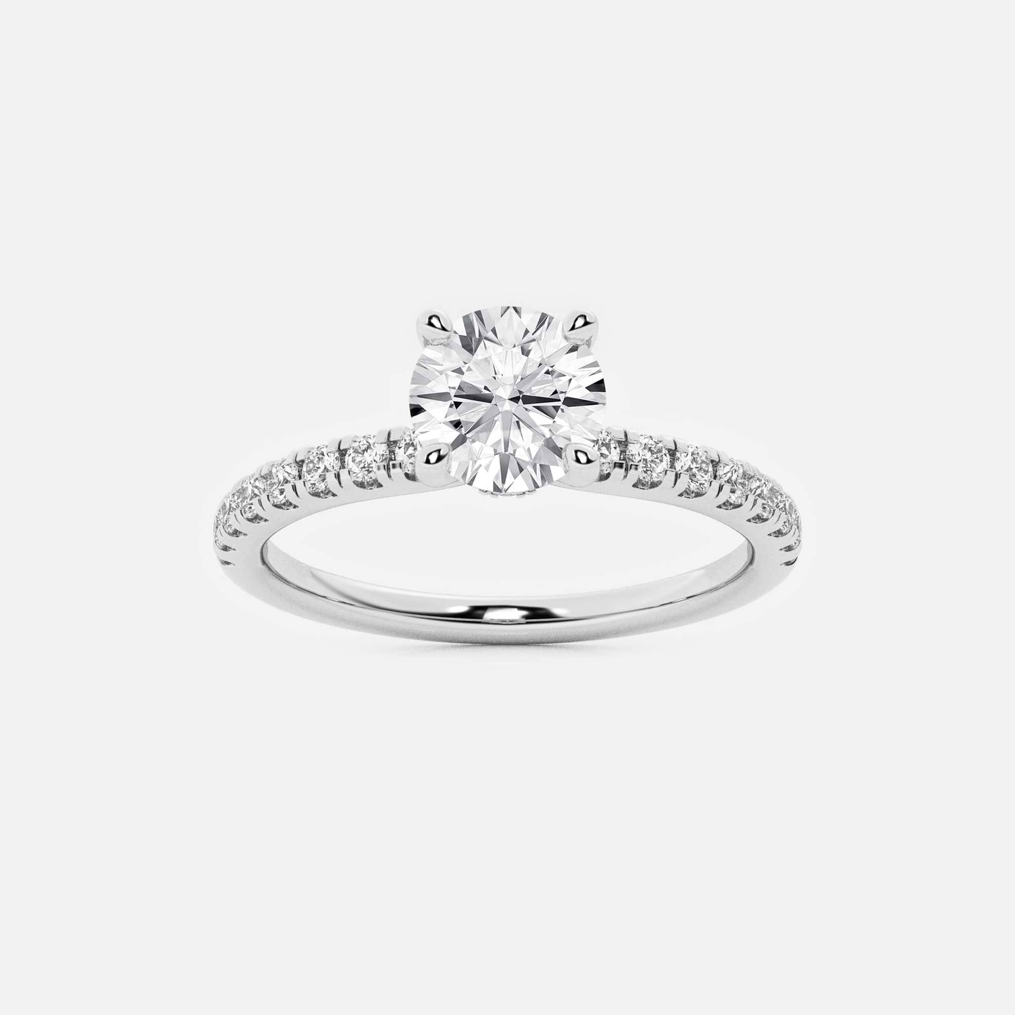 1 ctw Round Lab Grown Diamond Hidden Halo Engagement Ring - Grownbrilliance