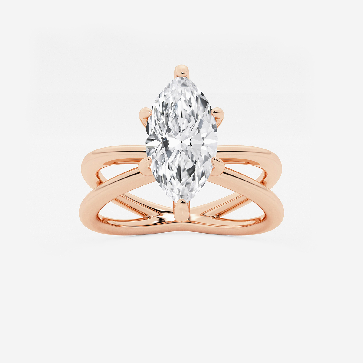 Ingrid 2 ctw Marquise Lab Grown Diamond Crossover Solitaire Engagement ...