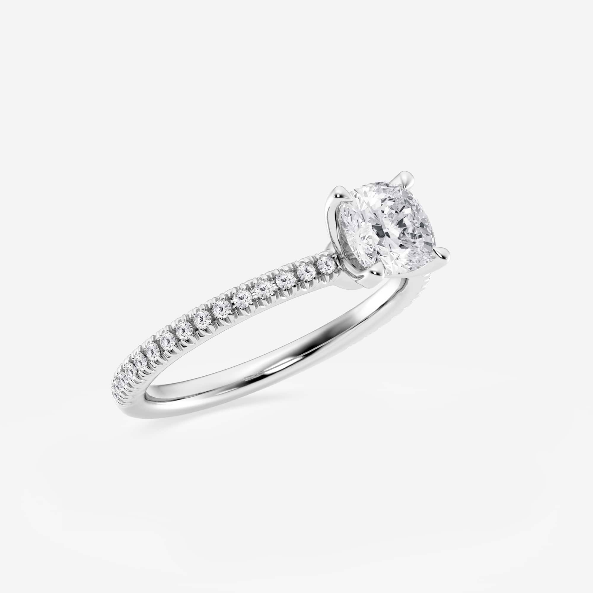 Addison 1 1/6 ctw Cushion Lab Grown Diamond Scalloped classic Pave ...