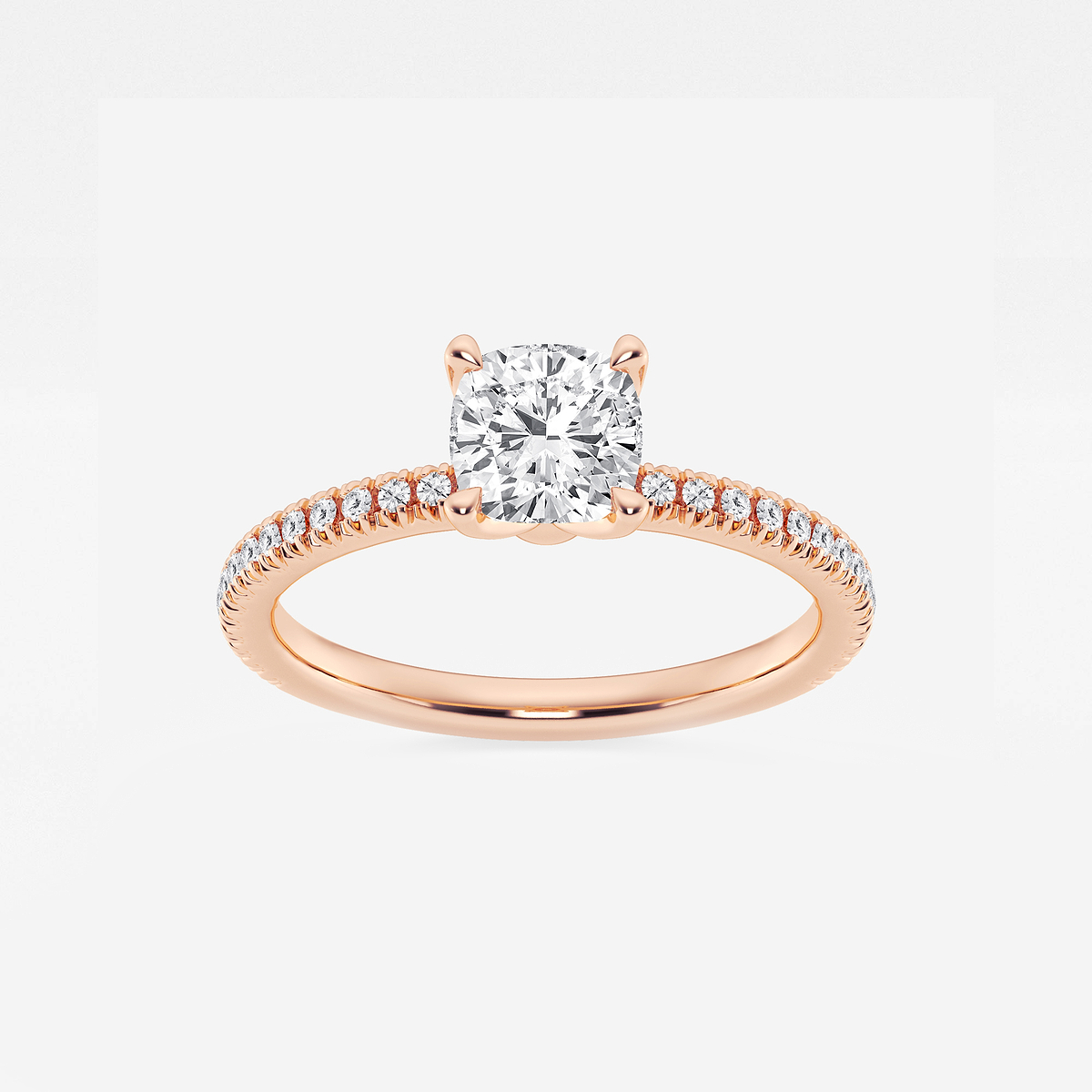 Addison 1 1/6 ctw Cushion Lab Grown Diamond Scalloped classic Pave ...