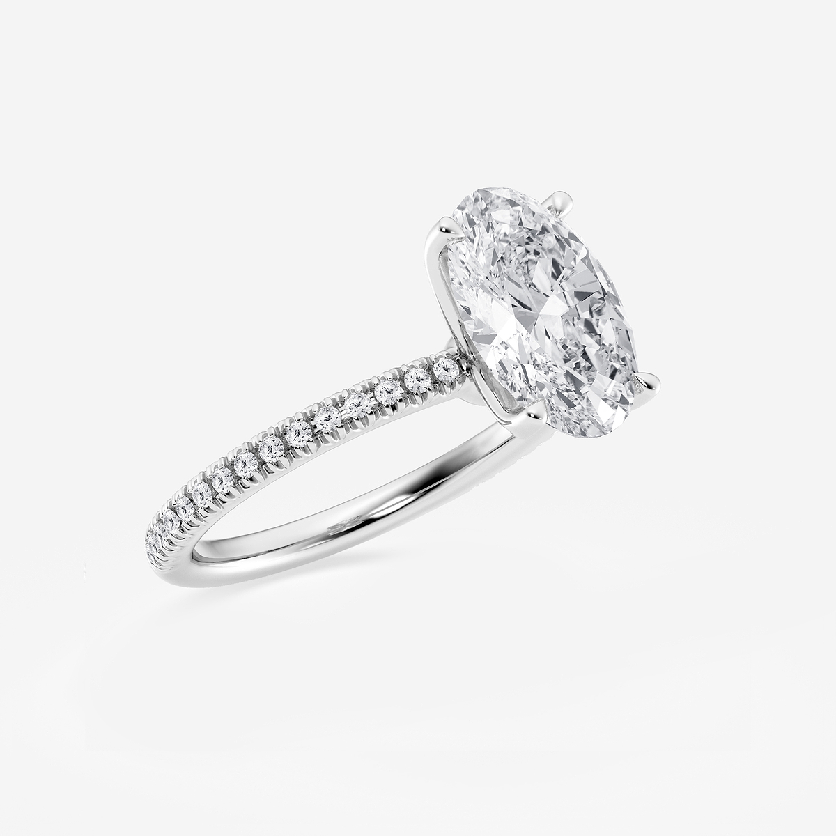 Addison 3 1/5 ctw Oval Lab Grown Diamond Scalloped classic Pave ...