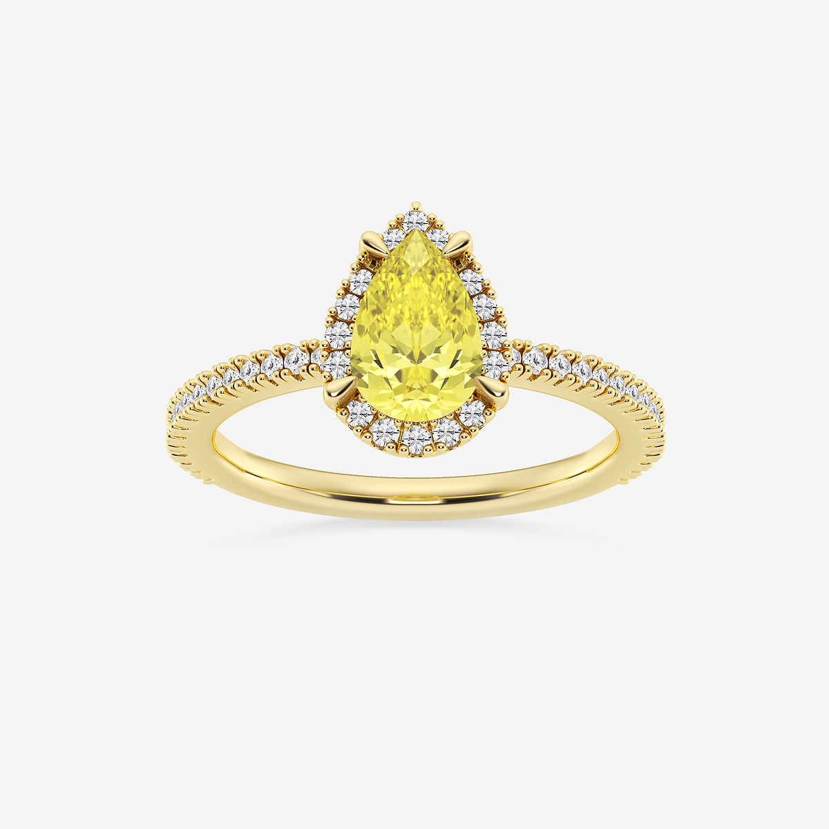Angelica 1 1/2 ctw Pear Lab Grown Diamond Fancy Yellow With Prong Set ...