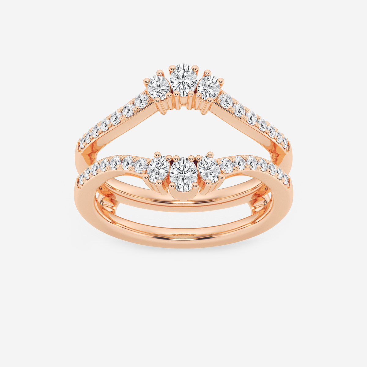 Jayleen 1/2 ctw Oval Lab Grown Diamond Ring Enhancer 14K White Gold, F, VS2