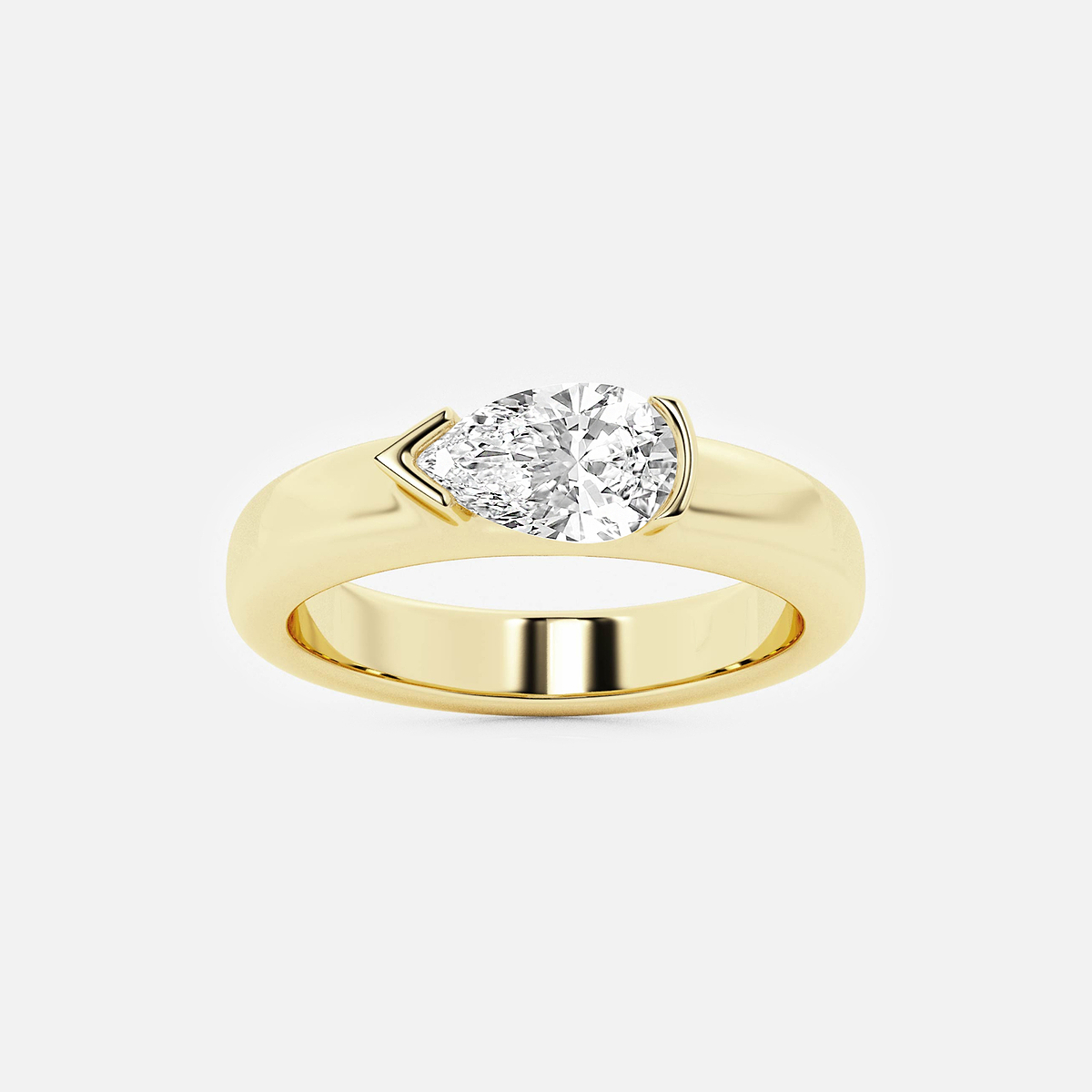 Minuet näas 1 ctw Pear Lab Grown Diamond East-West Stackable Ring 14K ...