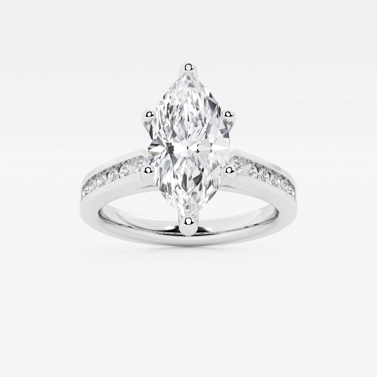 Aster 2 3/4 ctw Marquise Lab Grown Diamond Engagement Ring with Channel ...