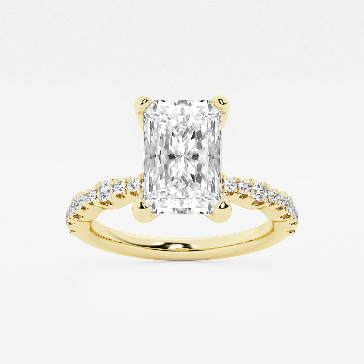 2 1/2 ctw Radiant Lab Grown Diamond Station Engagement Ring ...