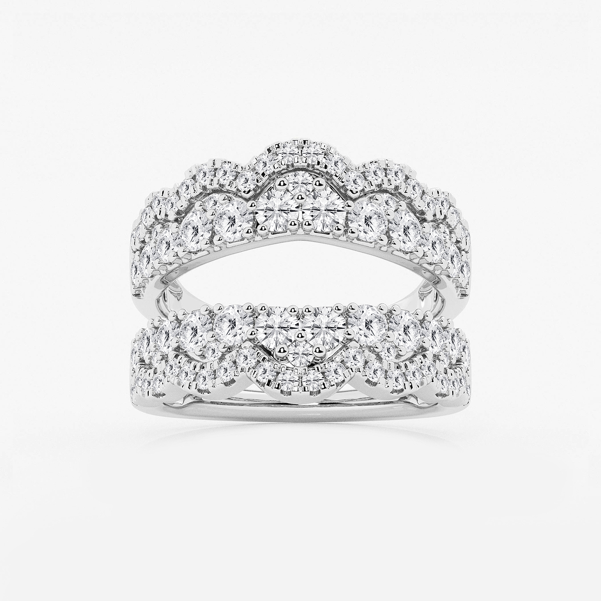 2 ctw Round Lab Grown Diamond Contour Ring Enhancer 14K White Gold, DE, VS1