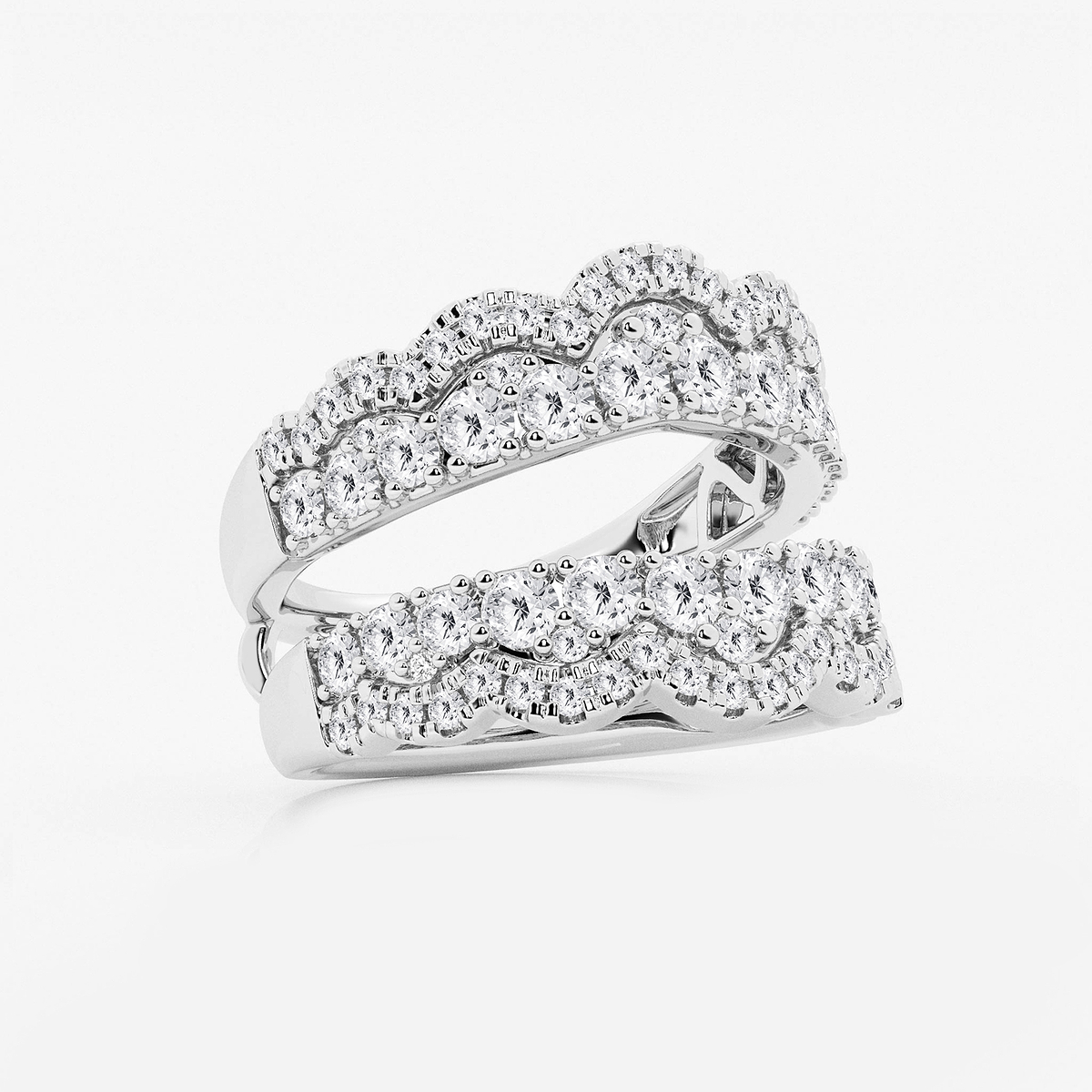2 ctw Round Lab Grown Diamond Contour Ring Enhancer 14K White Gold, DE, VS1