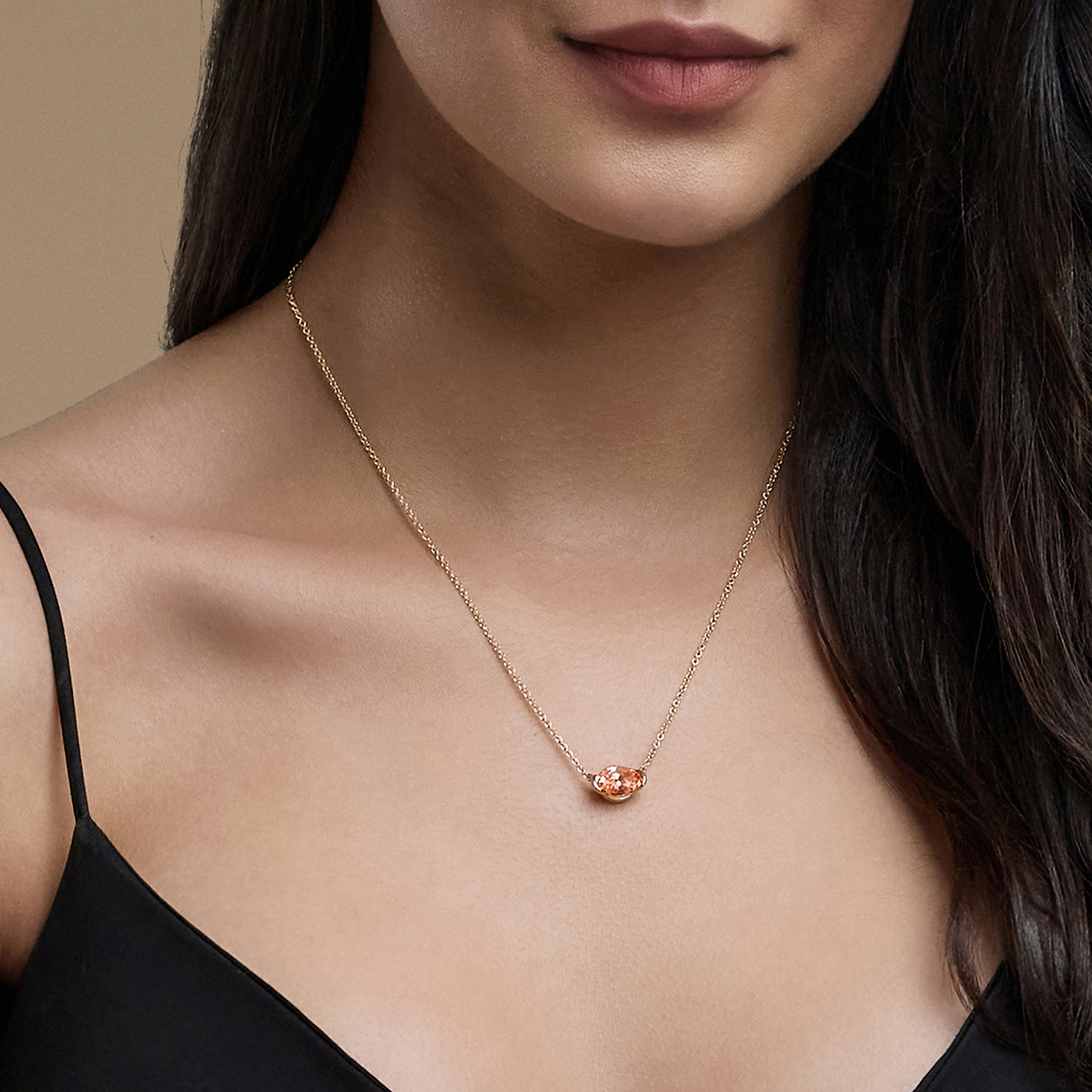 Catalina - 2 ctw Fancy Pink Oval Channel Set Pendant - Grownbrilliance